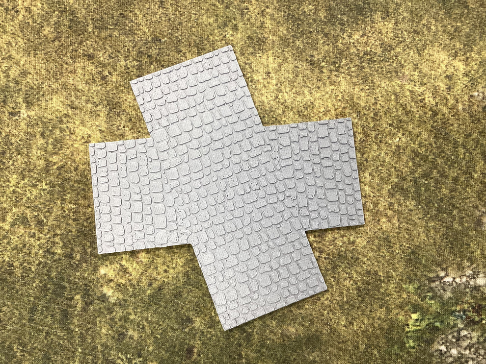 Road Section - Crossroad 75 degree 15mm – TABLETOP BATTLEFIELD TERRAIN ...