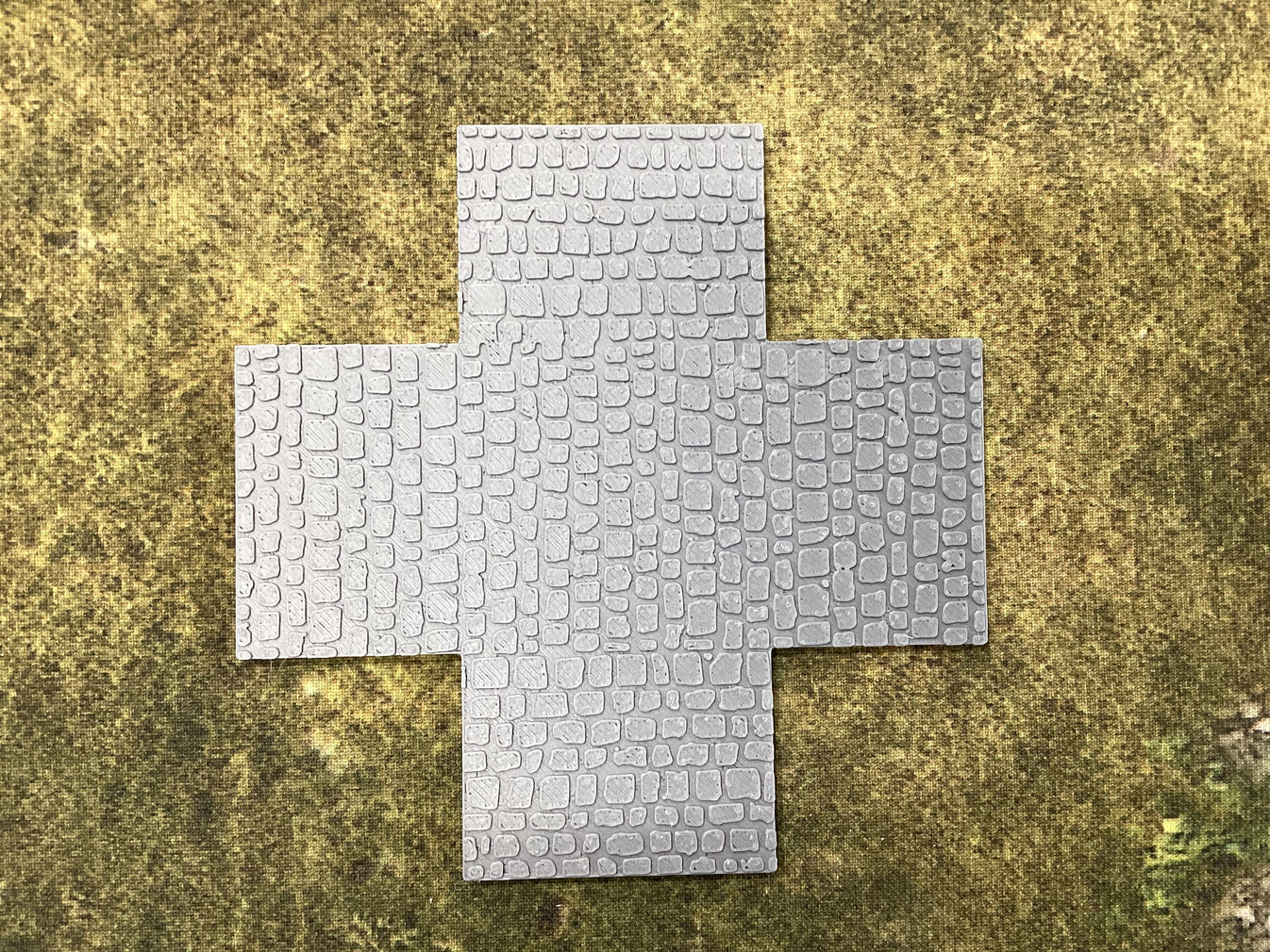 Road Section - Crossroad 15mm – TABLETOP BATTLEFIELD TERRAIN IN 3D