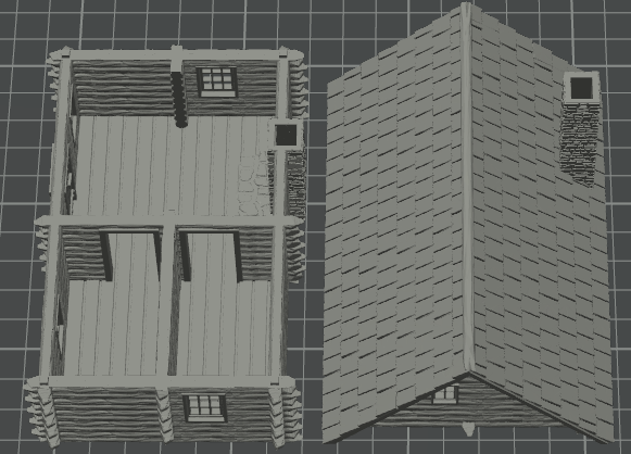 Log 2 room Cabin 2 28mm – TABLETOP BATTLEFIELD TERRAIN IN 3D