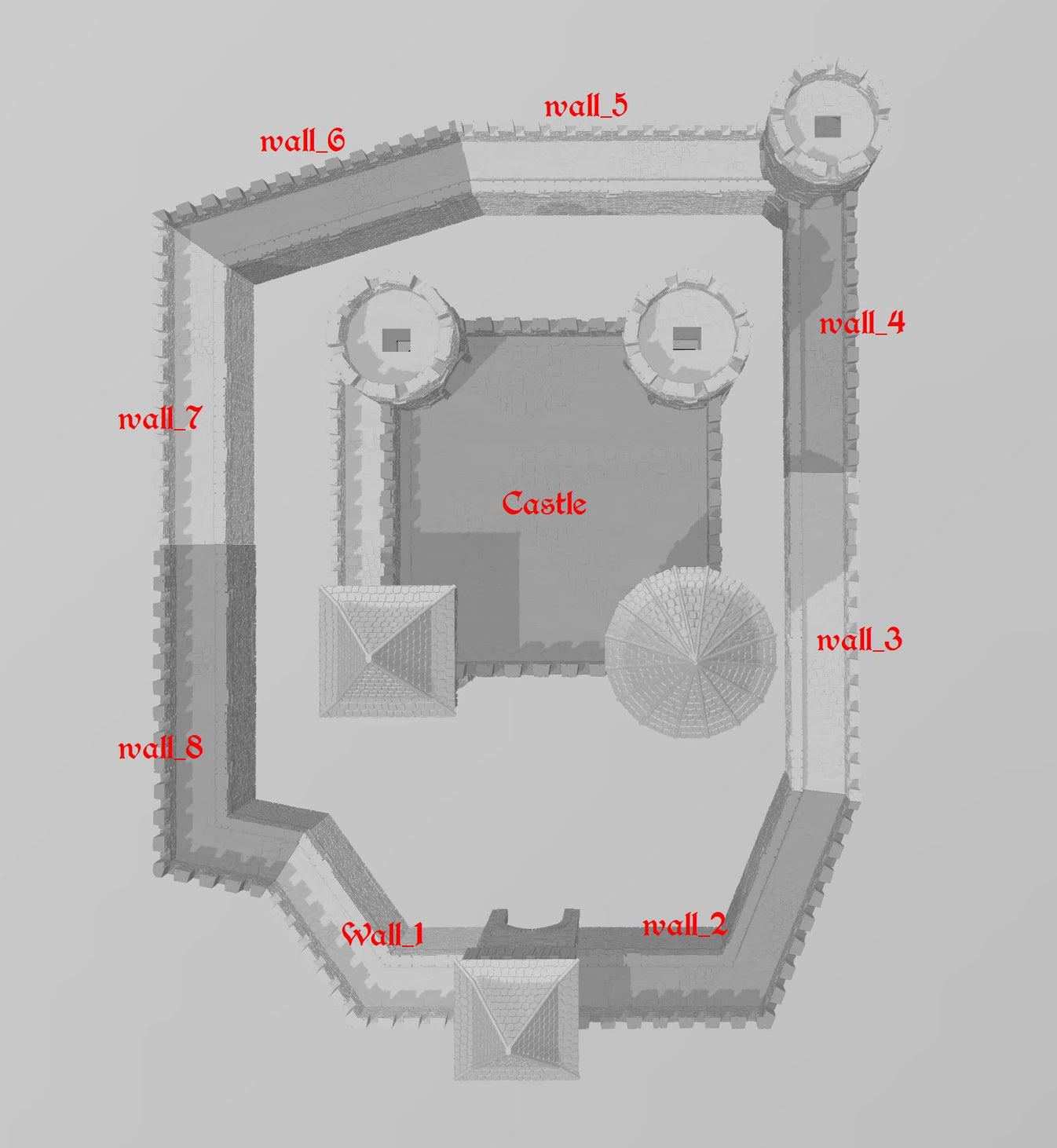 Castle Wall Tower – TABLETOP BATTLEFIELD TERRAIN IN 3D